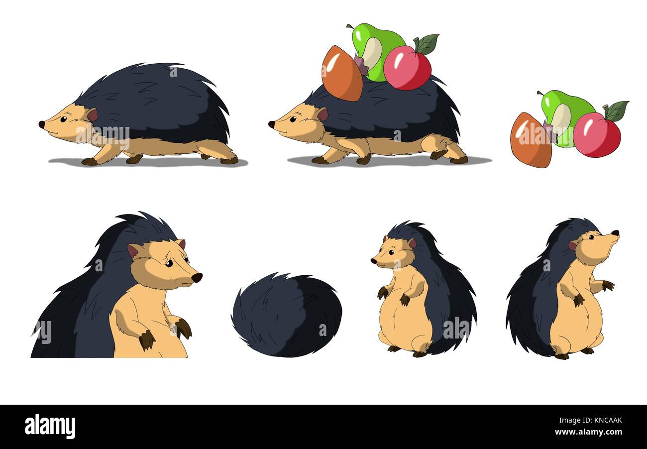 Funny Hedgehog Cartoon Illustration Stockfotos und -bilder Kaufen - Alamy