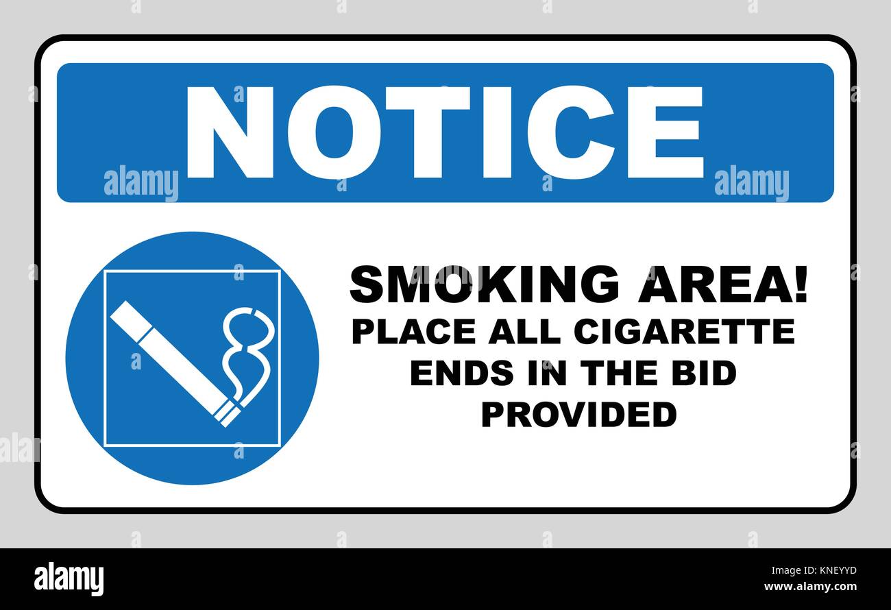 Rauchen in diesem Ort Symbol erlaubt. Raucherbereich. Runde blaue ...