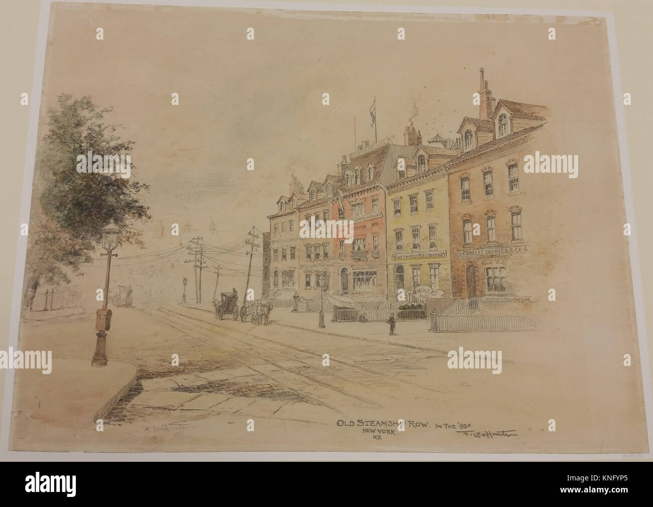 Alte Dampfschiff Zeile in den 1880er Jahren in New York. Artist: F. Leo ...