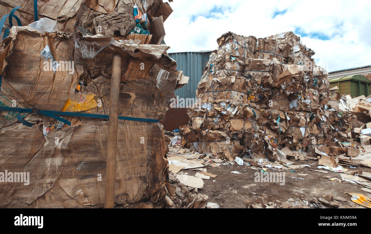 Recycling von Karton auf industrielle Mülldeponie, Ökologie Konzept ...