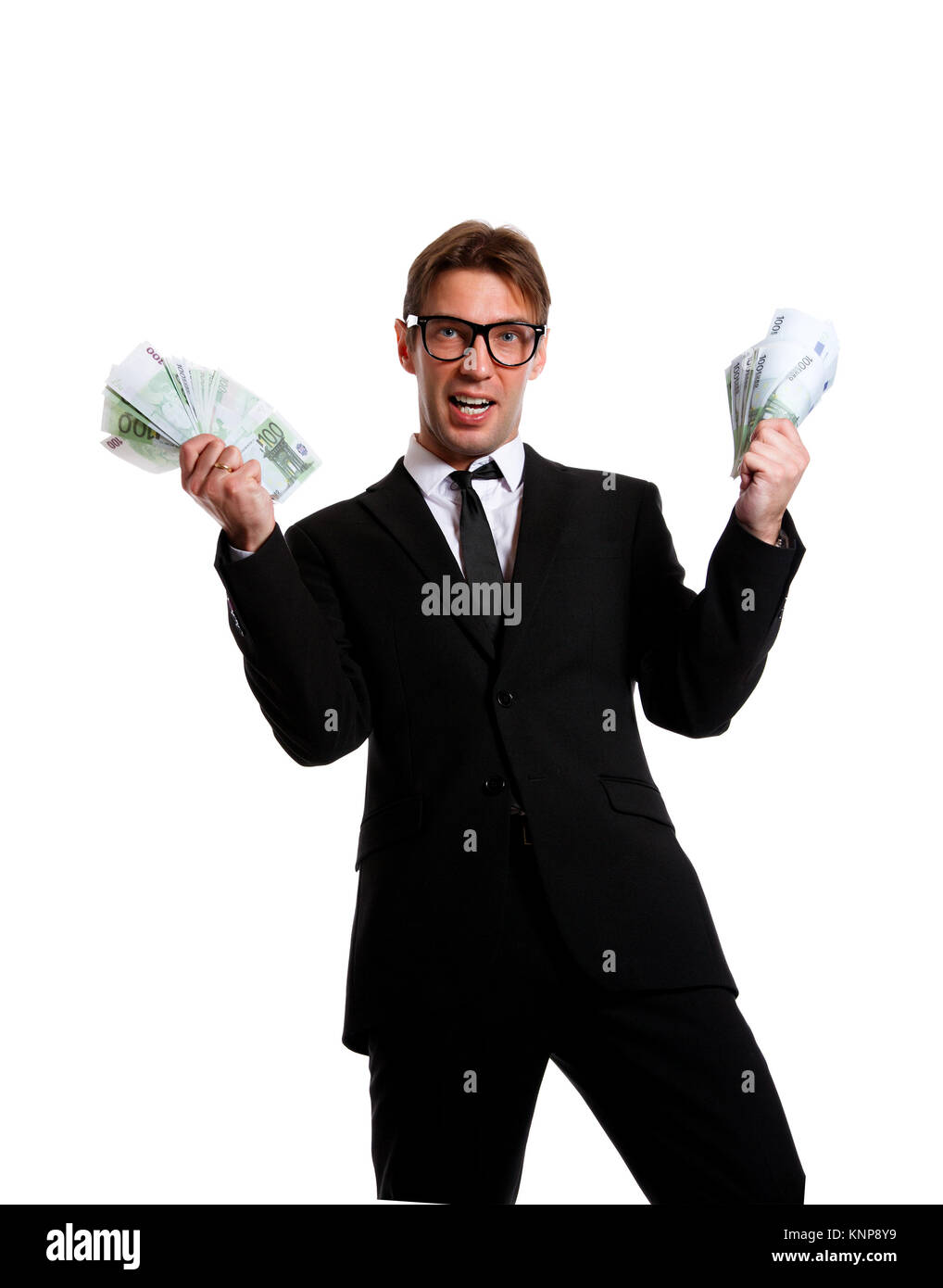 Foto von Geschäftsmann in Anzug mit Geld an den Händen Stockfotografie ...