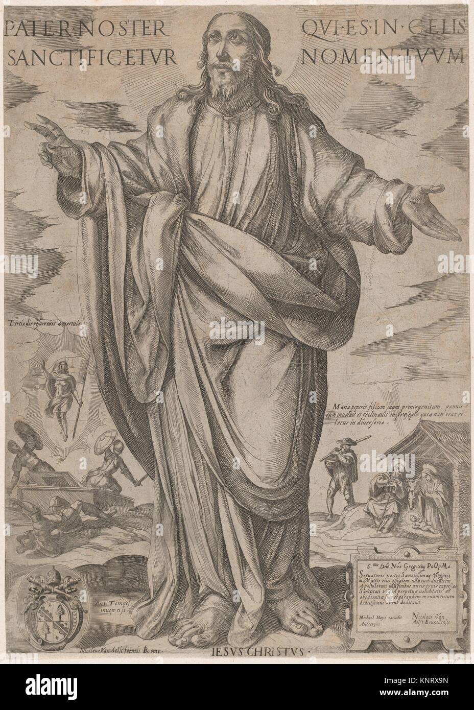 Steht Christus, Segen "Christus, Maria und die Apostel. Artist: Antonio Tempesta (Italienisch ...