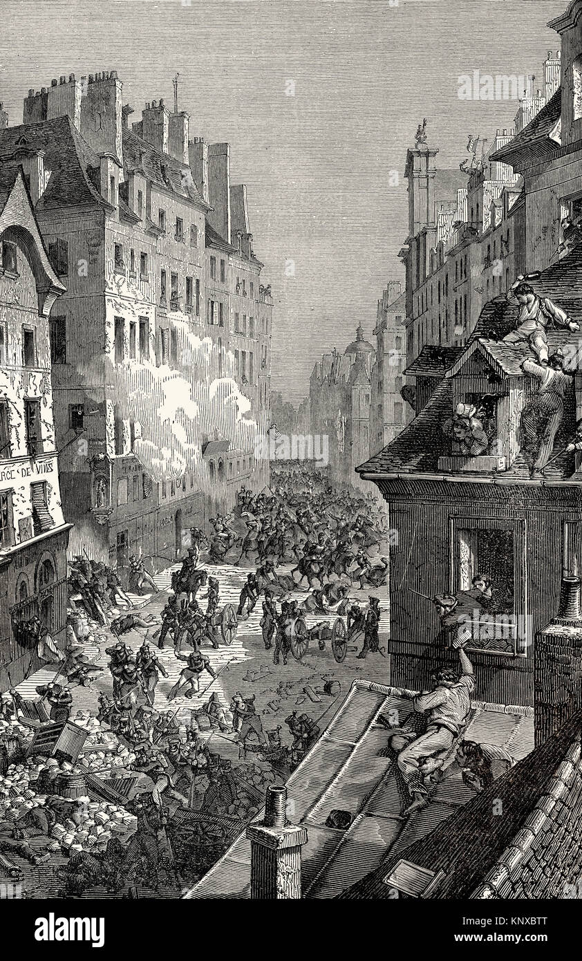 Die Französische Revolution von 1830, Juli Revolution, Rue Saint ...