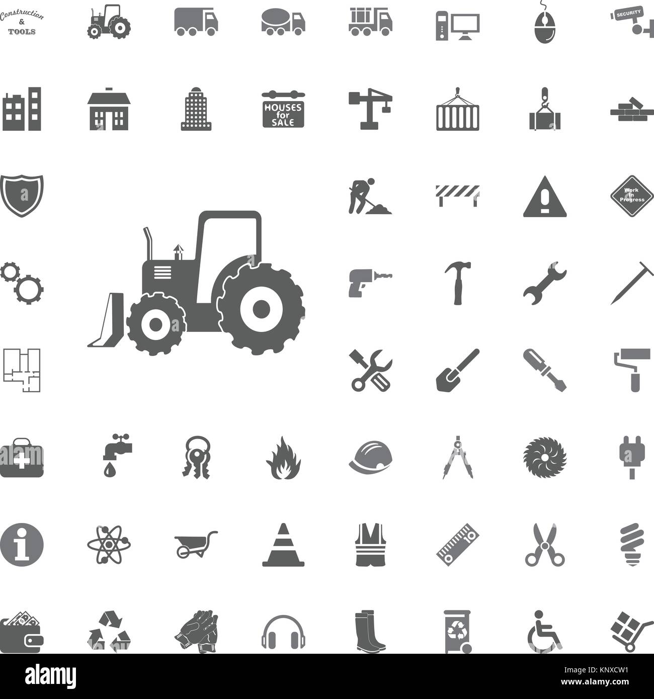 Bagger Symbol. Bau- und Tools Vector Icons einstellen Stock ...