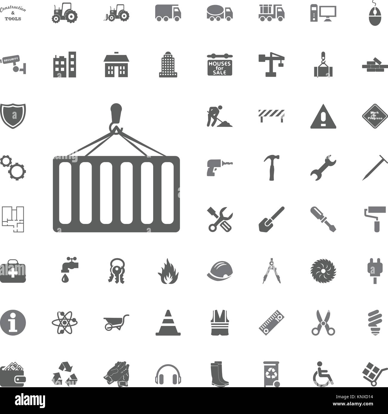 Bau Bulk, Jenny Symbol. Bau- und Tools Vector Icons einstellen Stock ...
