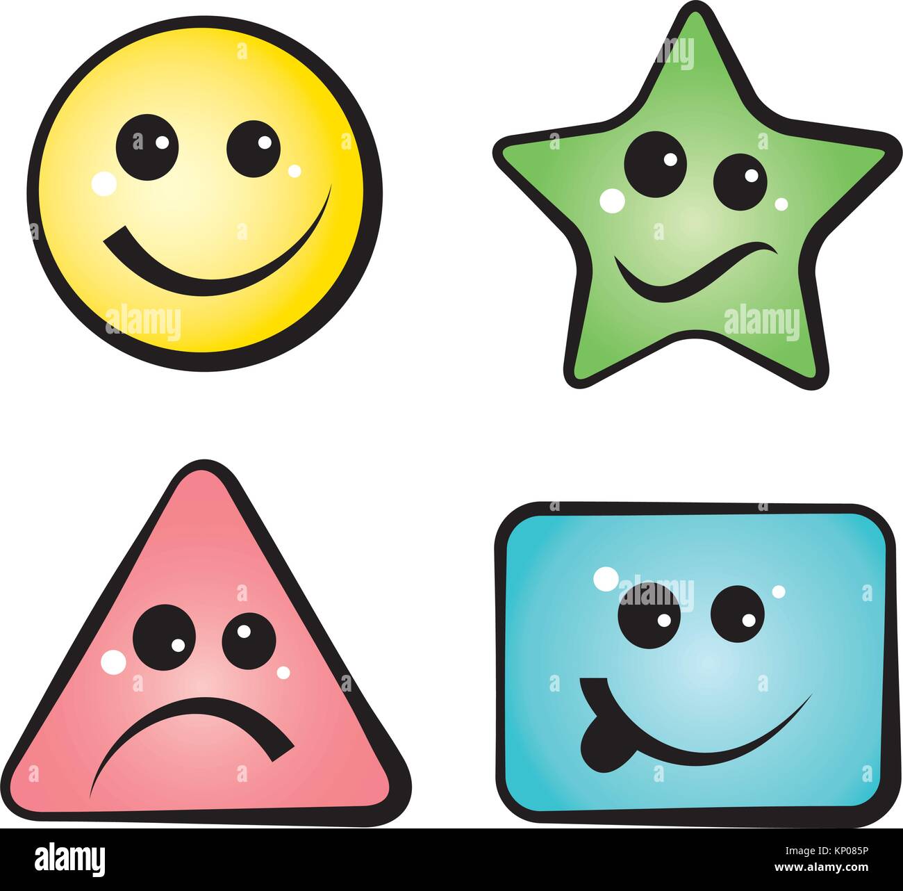 Farbe smiley-Gesichter, Emoji Icons, Vektor Cartoon Illustration Stock ...
