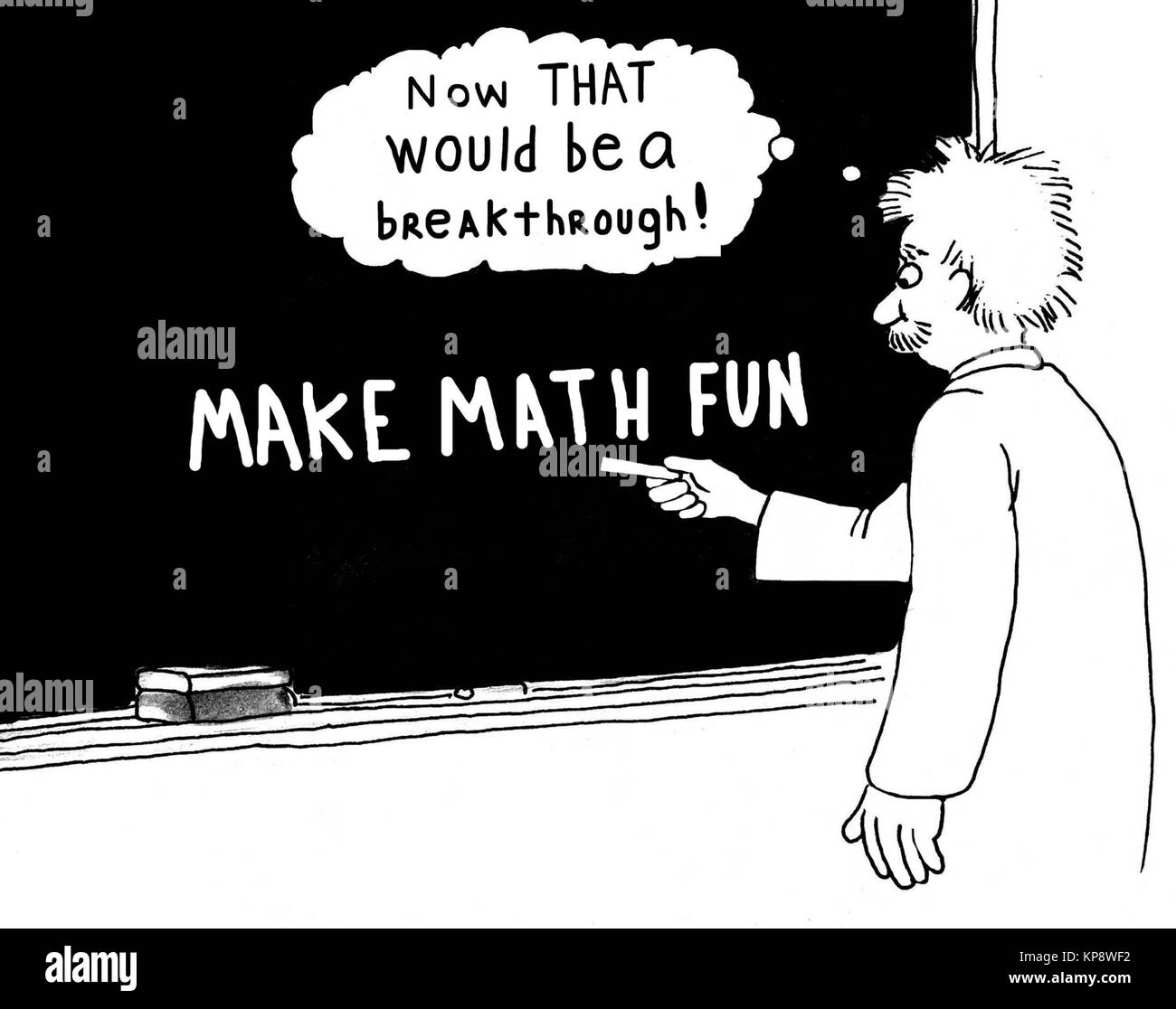 Ein Lehrer an der Tafel und hat einen Durchbruch gedacht, 'Make Mathe ...