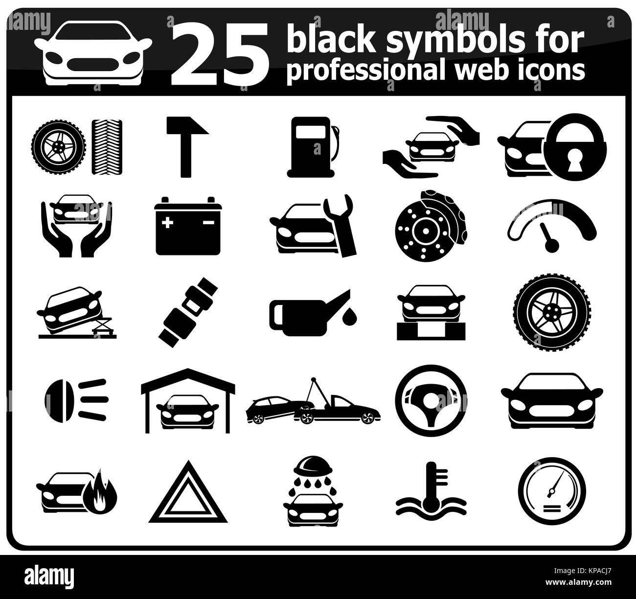 25 schwarze Auto Service Symbole Stockfotografie - Alamy