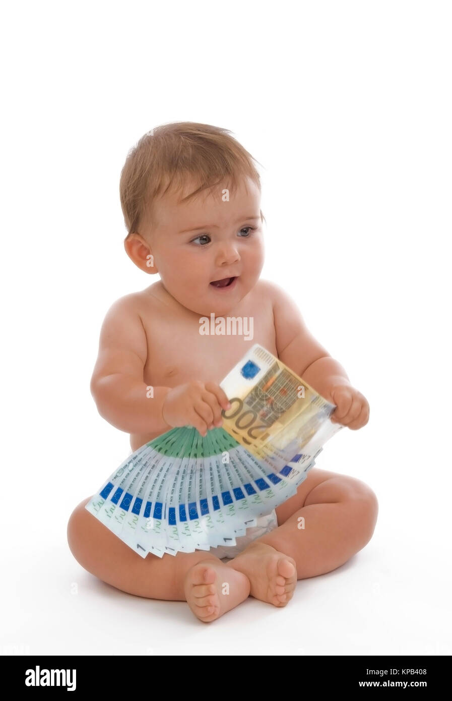 Model Release, Kleinkind Mit Geldscheinen, Symbolbild Kindergeld ...