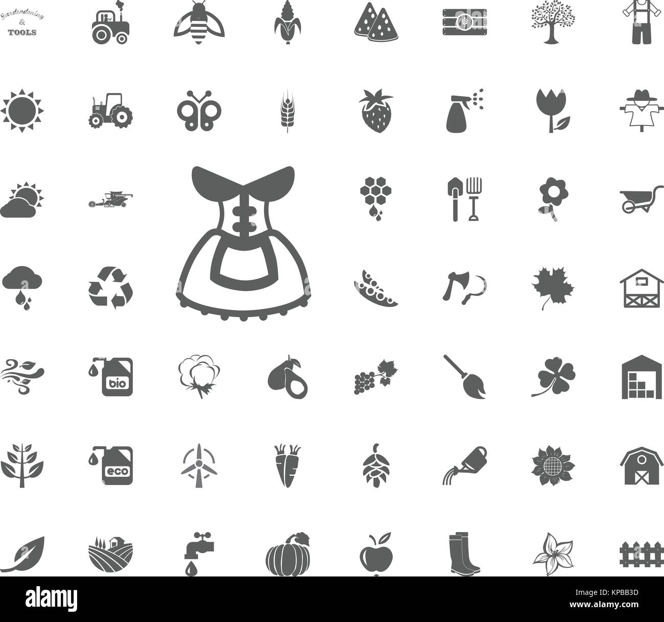 Gärtner Symbol tragen. Gartenarbeit und Tools Vector Icons einstellen ...