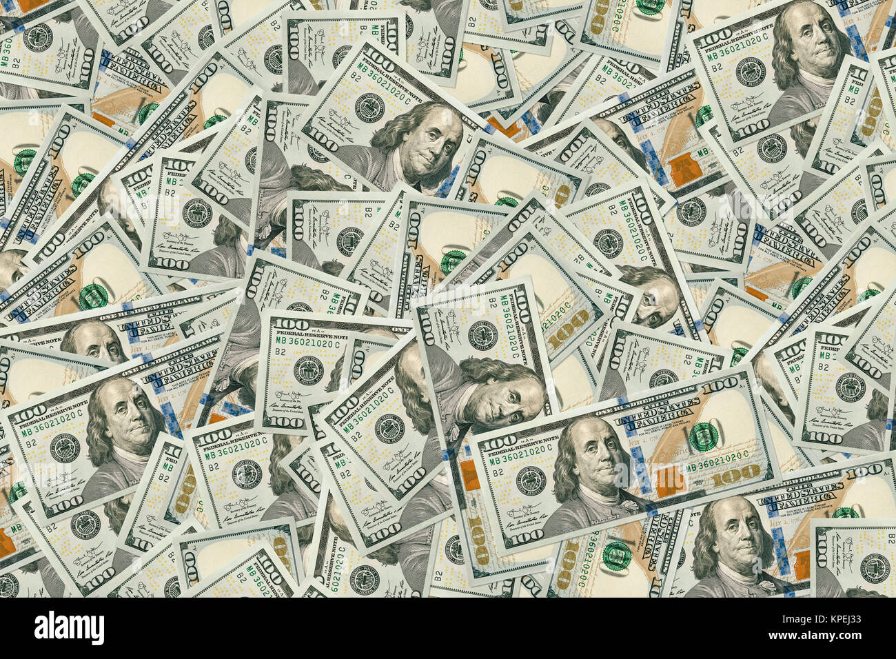Hintergrund von 100 Dollar Scheine. Geld Textur. Mehrere tausend ...