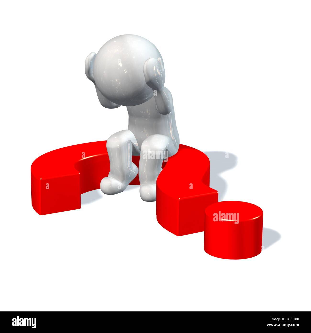Rotes Fragezeichen Und 3d Mann Stockfotografie Alamy