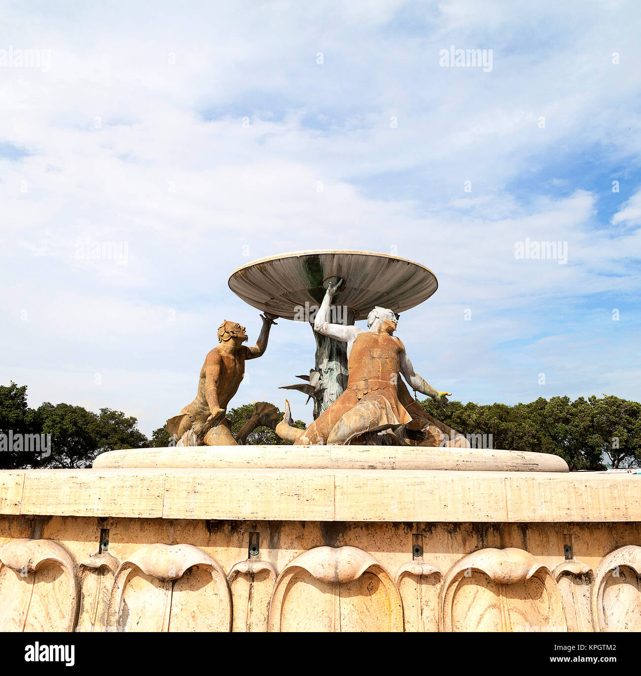 Triton Brunnen in der Hauptstadt von Malta - Valletta, Europa ...
