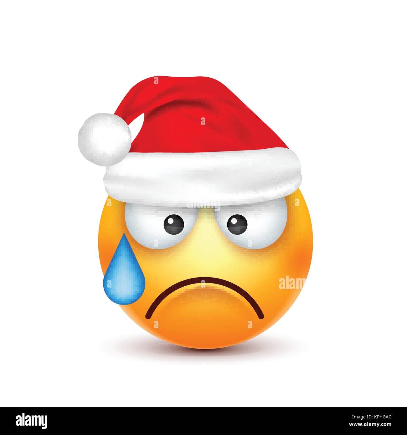 Smiley, emoticon. Gelbe Emoji, Gesicht mit Emotionen und Mütze. Neues ...