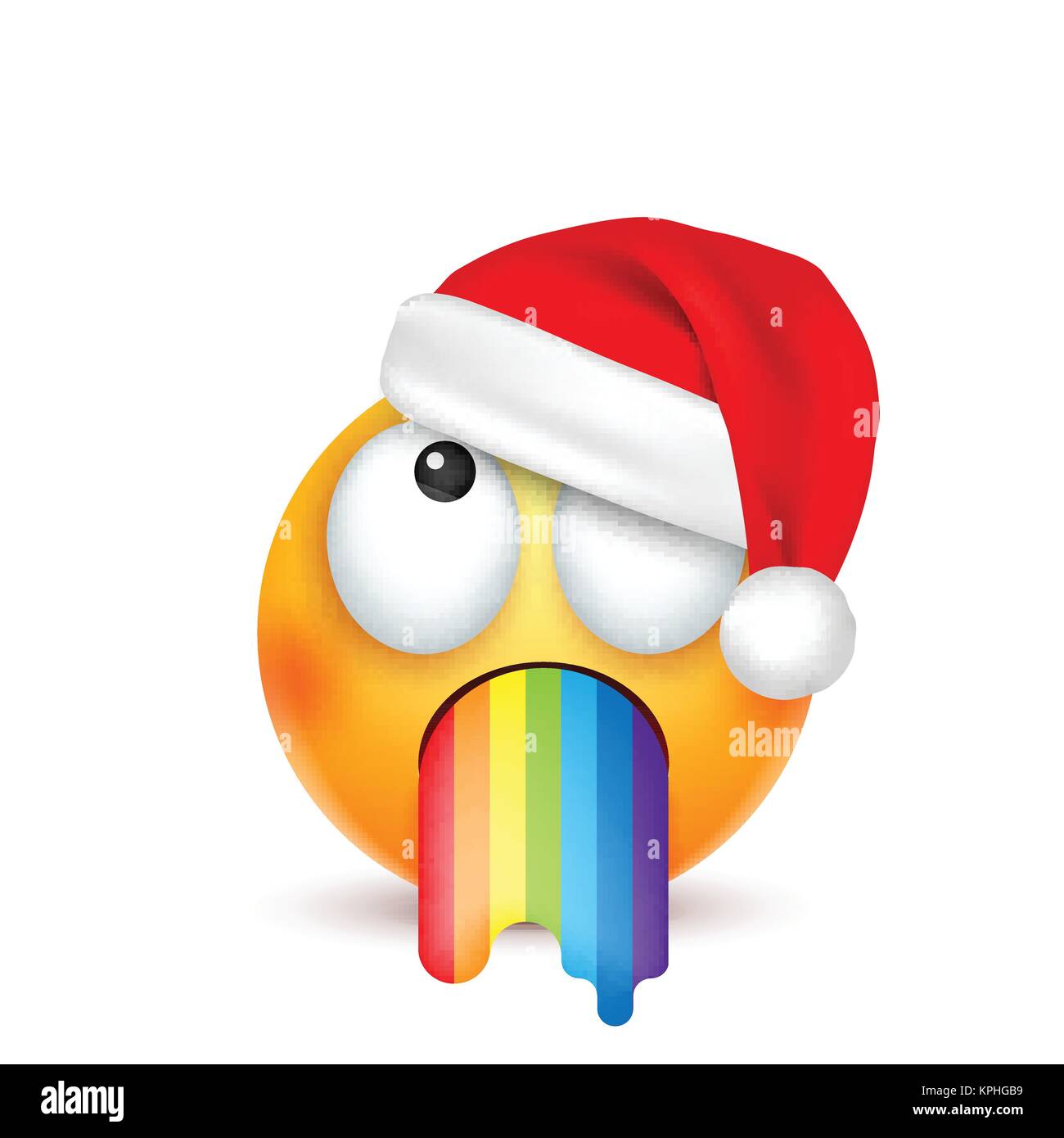 Smiley, emoticon. Gelbe Emoji, Gesicht mit Emotionen und Mütze. Neues ...