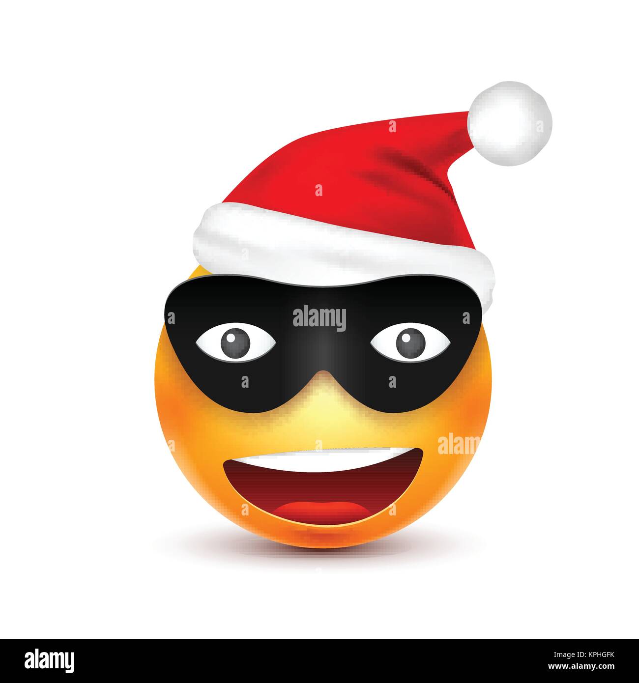 Smiley, emoticon. Gelbe Emoji, Gesicht mit Emotionen und Mütze. Neues ...