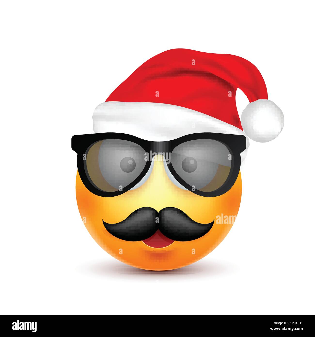 Smiley, emoticon. Gelbe Emoji, Gesicht mit Emotionen und Mütze. Neues ...
