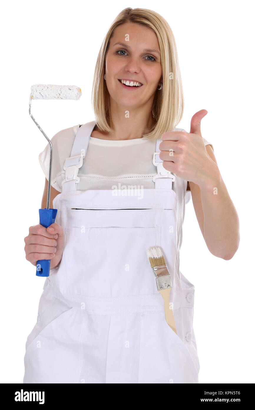Maler Malerin professionelle Handwerker Daumen hoch geschnitten ...