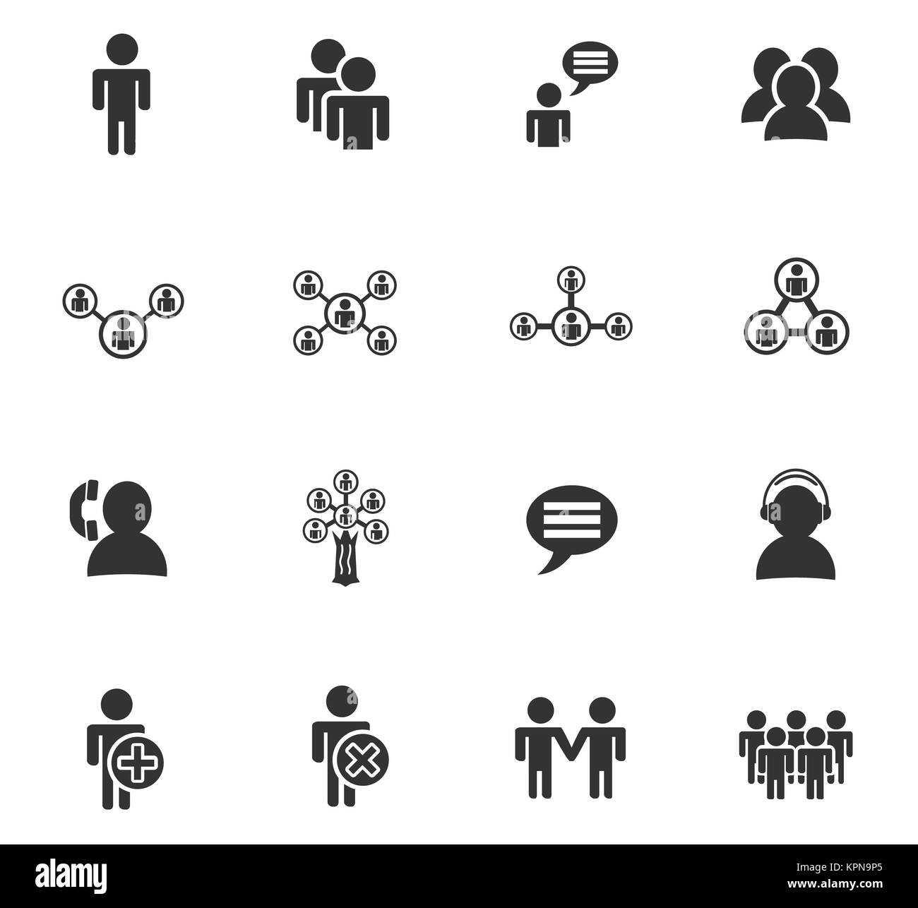 Teamwork Meeting Pictogram Icon Vector Schwarzweiß-Stockfotos und ...