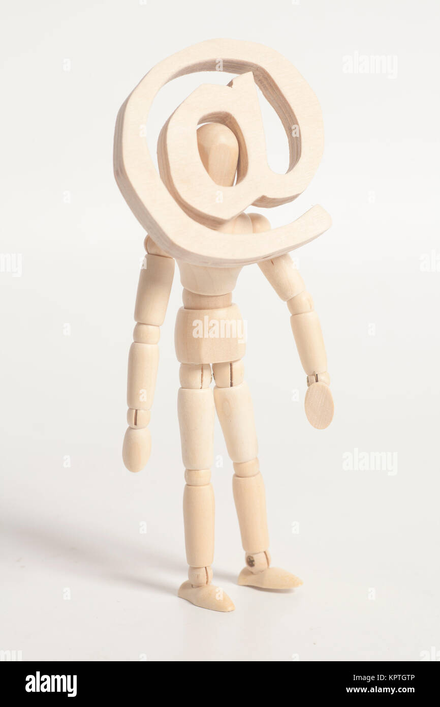 Holz- artist Mannequin und Holz- e-Zeichen statt der Kopf ...