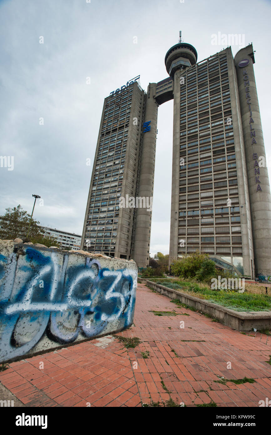 Genex (Twin) Turm in der Hauptstadt von Serbien, Belgrad Genex Tower ...