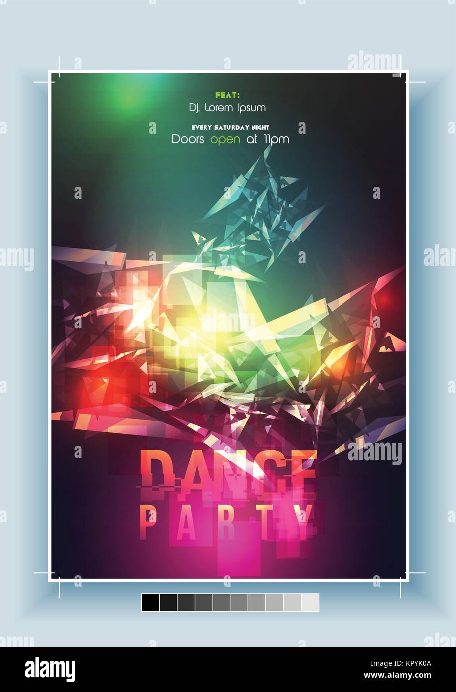 Abstrakte Tanz Party Nacht Poster, Flyer Vorlage - Vector Illustration ...