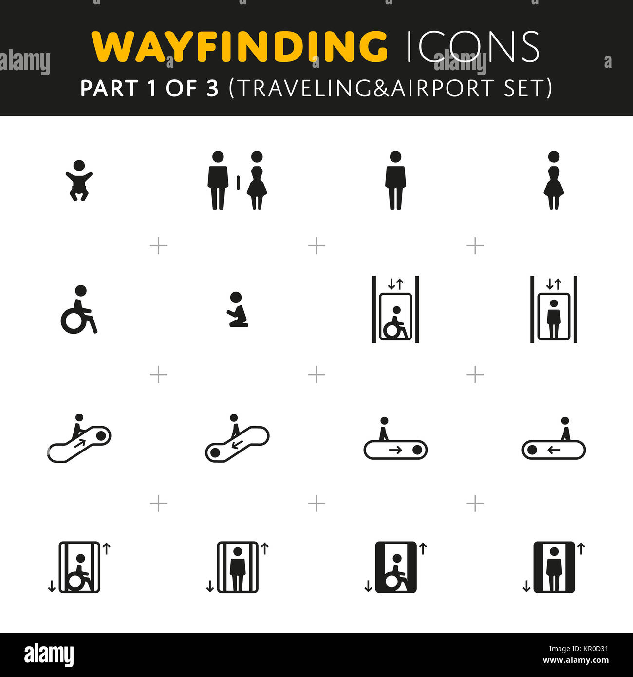 Vektor Wayfinding Icons Set Stockfotografie - Alamy