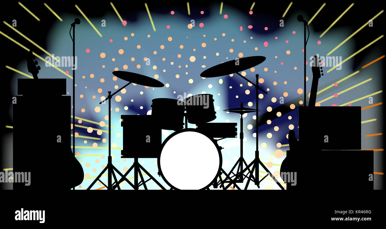 Hellen Rock Band Bühne Stockfotografie - Alamy