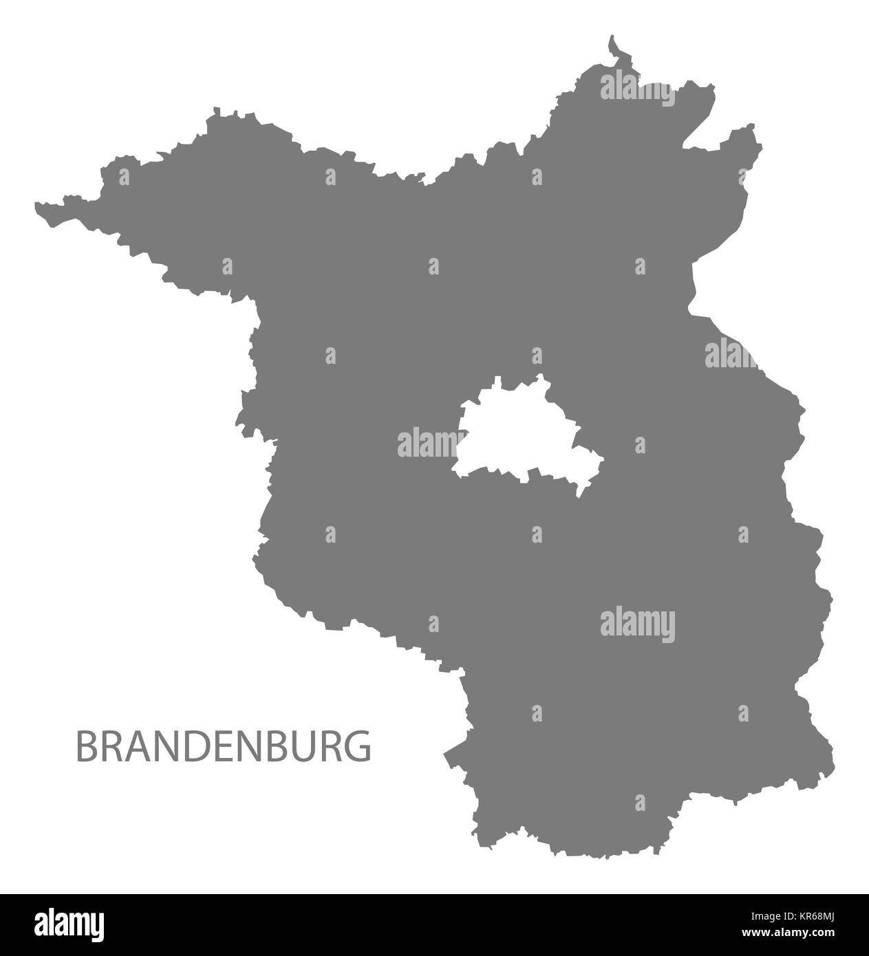 Brandenburg Deutschland Karte grau Stockfotografie - Alamy