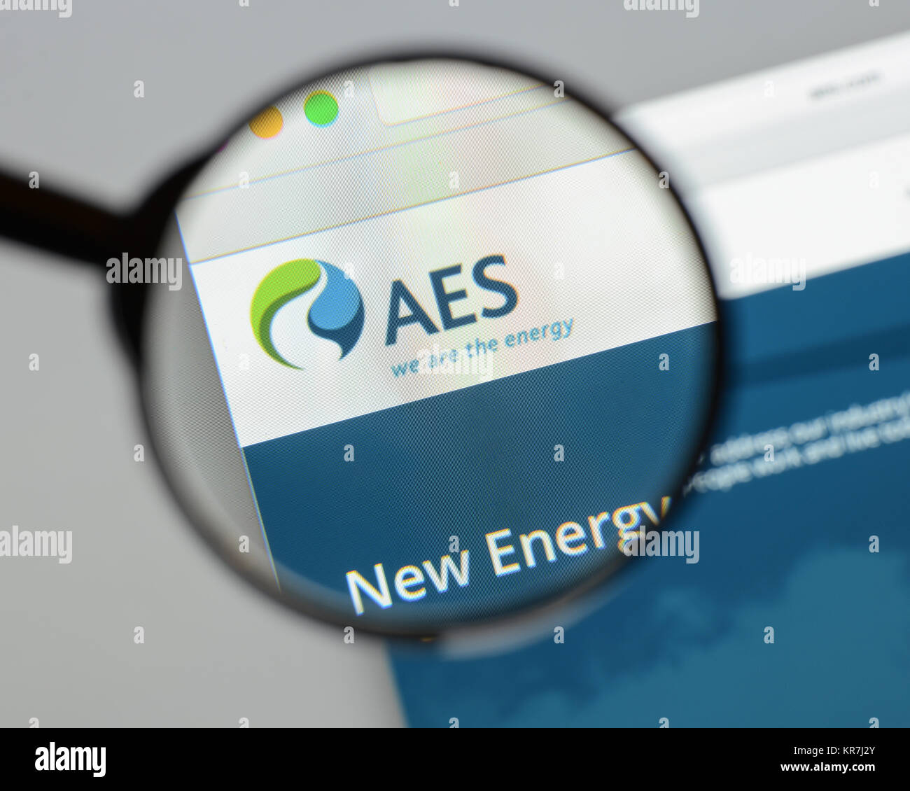 Mailand, Italien - 10 August 2017: AES-Homepage. Es ist ein Fortune 200 ...