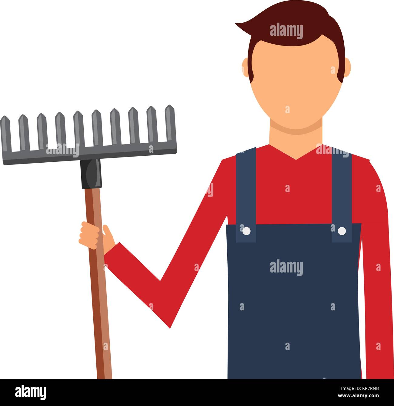 Gärtner mit Rake avatar Zeichen Symbol Stock-Vektorgrafik - Alamy