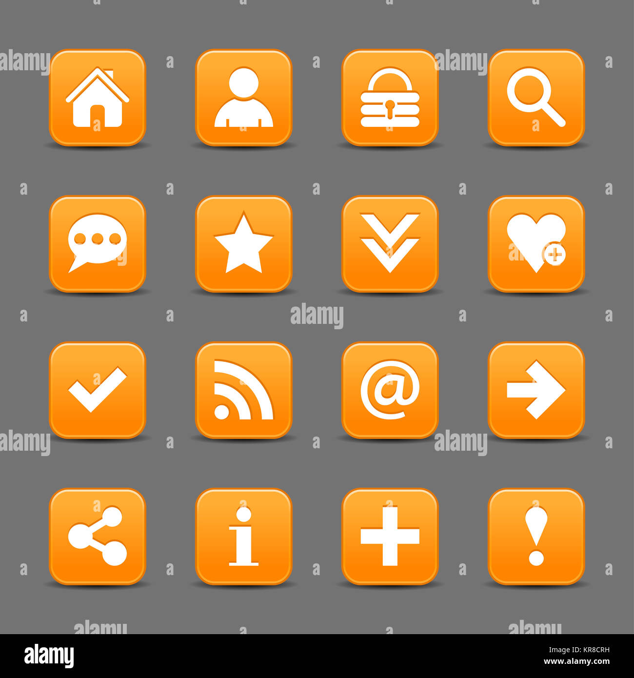 Orange satin Symbol web-Taste mit weißer grundlegende Zeichen ...