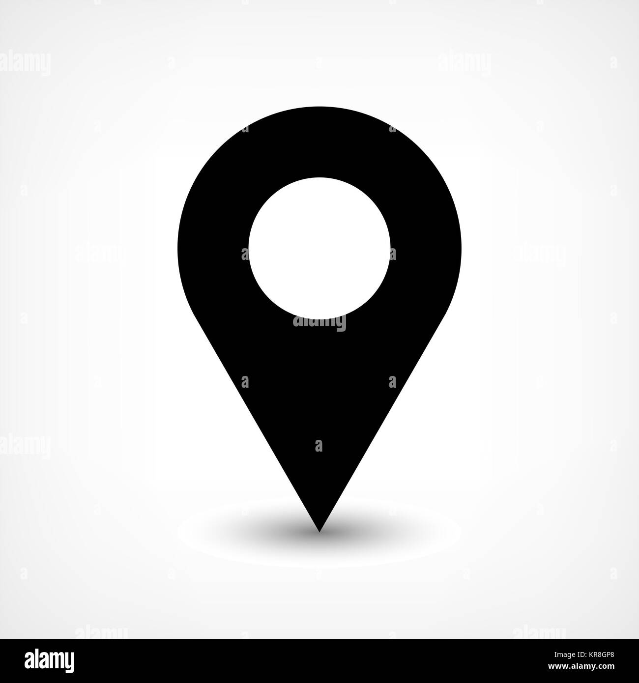 Blabk Karte pin-Wohnung Standort zeichen Symbol Kreis Leer ...