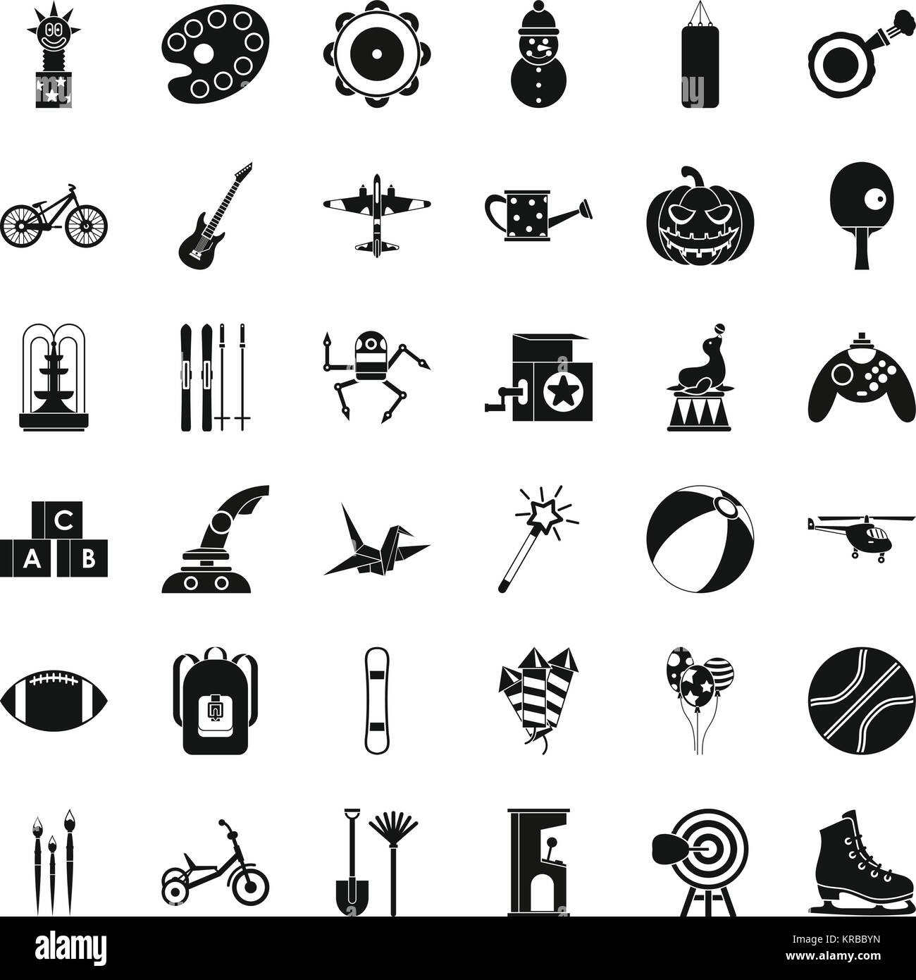 Kid Aktivität Symbole gesetzt, einfachen Stil Stock-Vektorgrafik - Alamy
