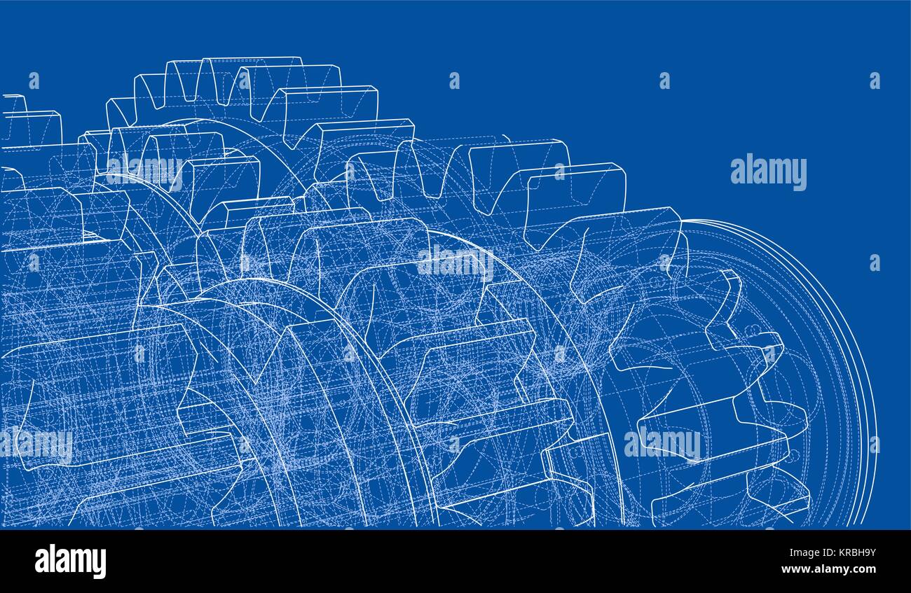 Getriebe Skizze. Vektor Stock-Vektorgrafik - Alamy