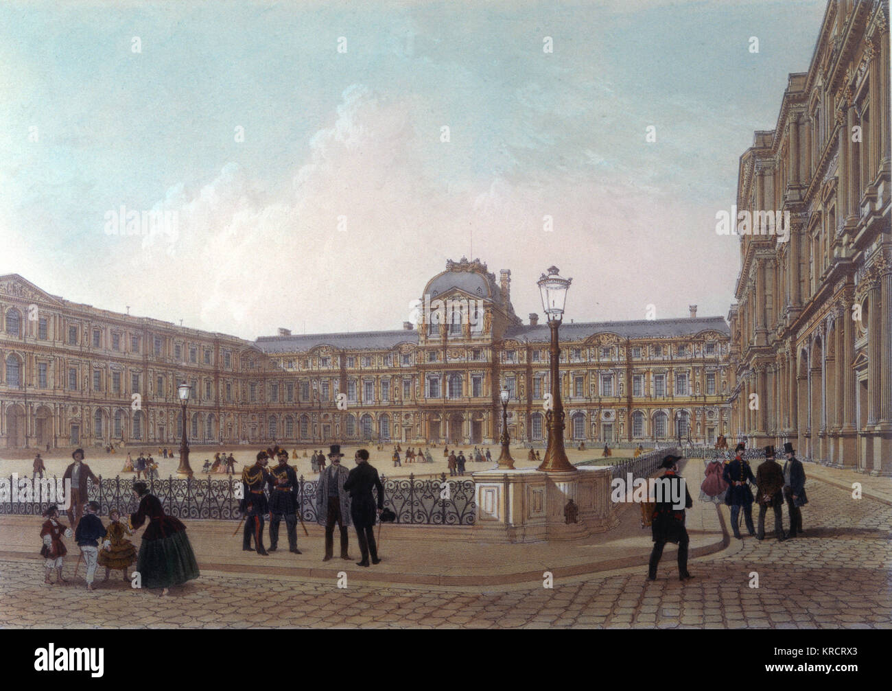Der Innenhof des Louvre (wo die Pyramide steht jetzt) Datum: 1863 ...