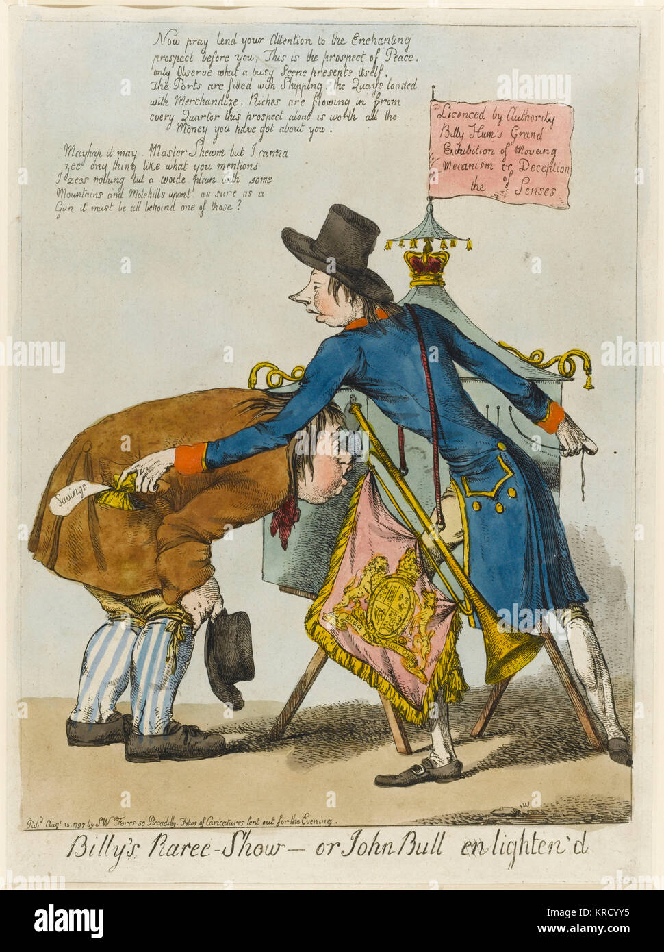 Satirischer Cartoon, Billys Raree Show Stockfotografie - Alamy