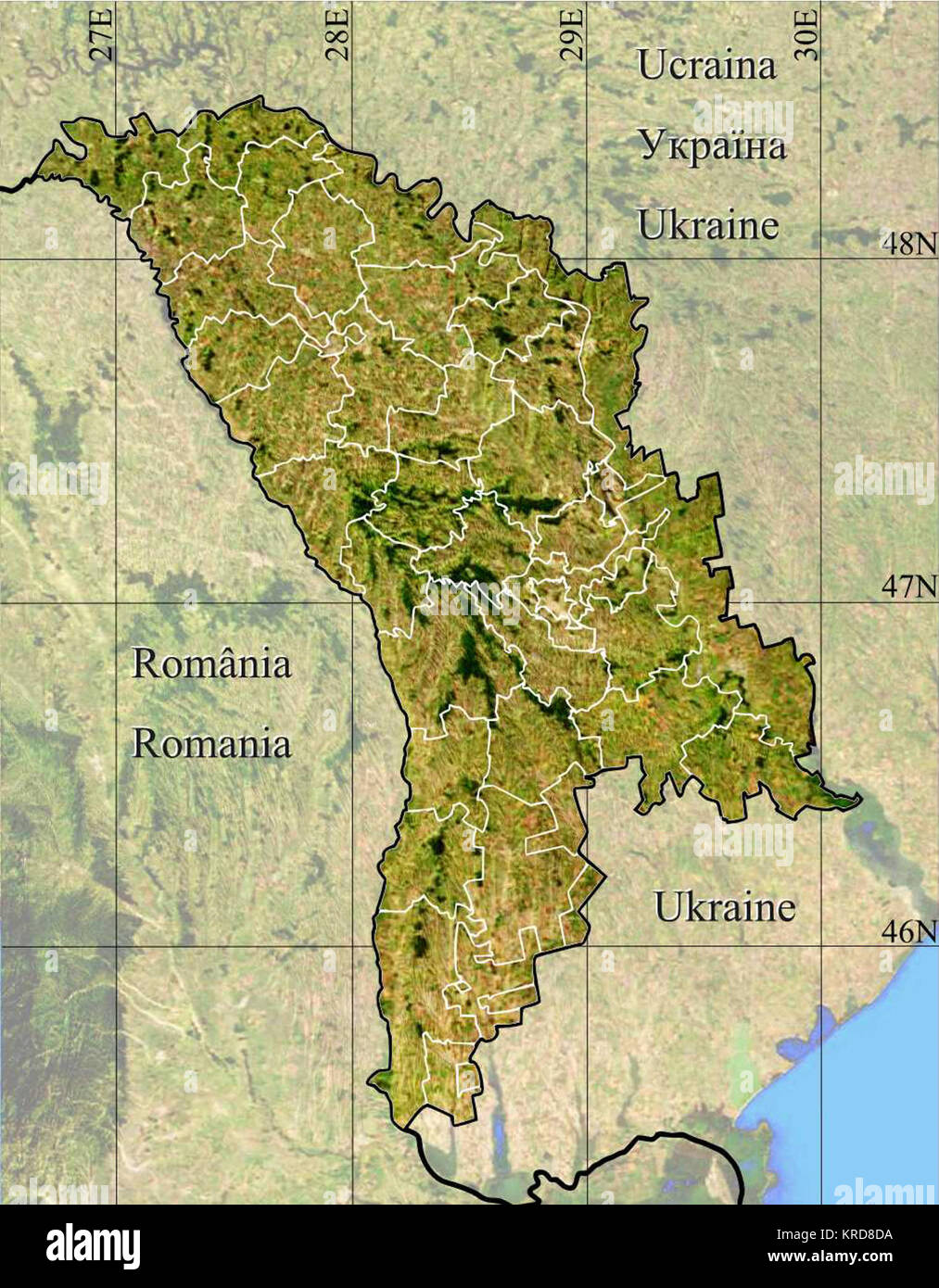 Harta administrativa a Republicii Moldova Stockfotografie - Alamy