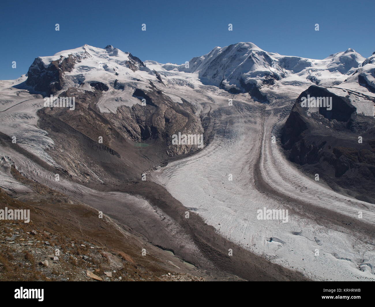 Gorner Gletscher vom Gornergrat und Grenz Stockfotografie - Alamy