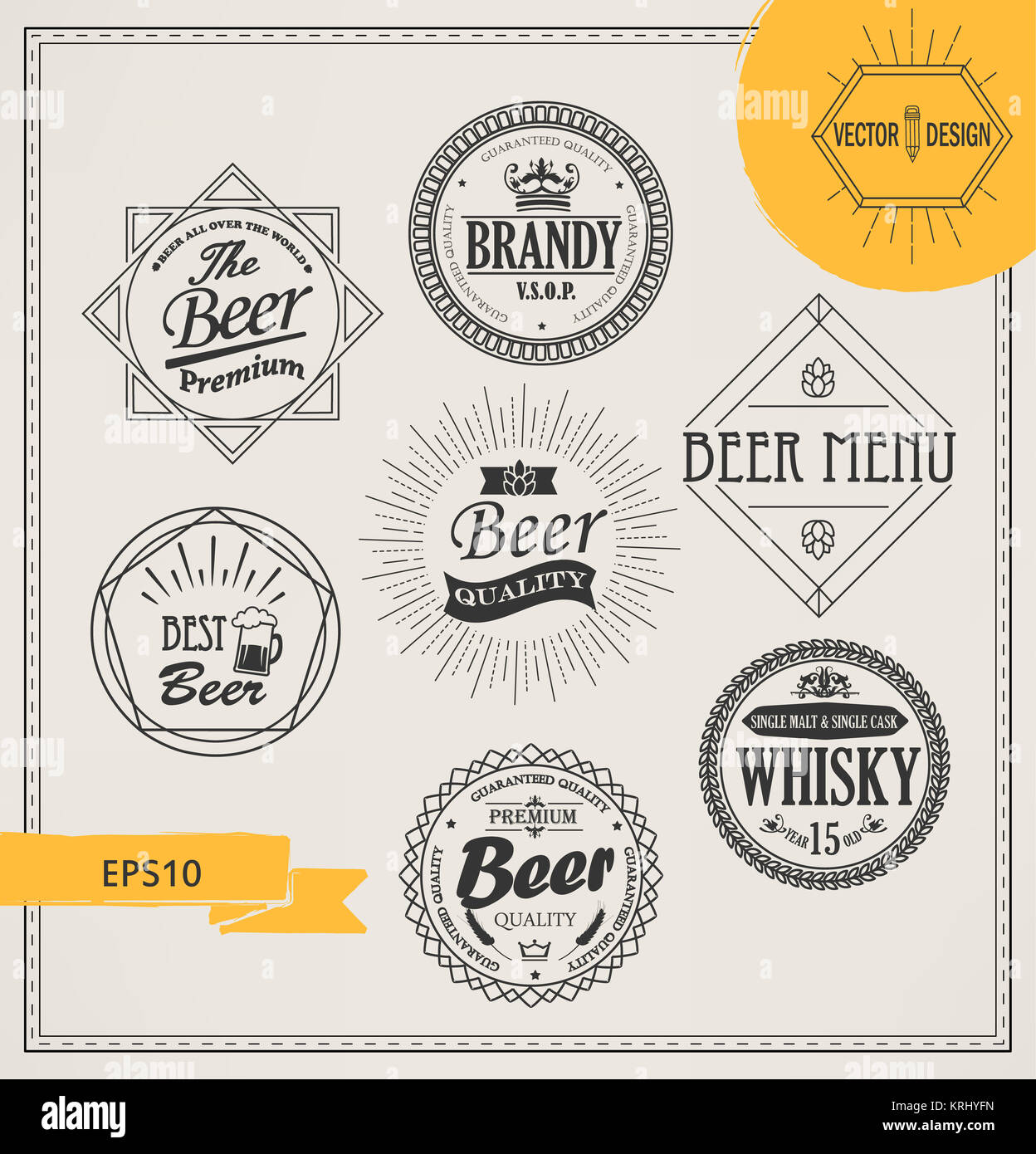 Vektor Alkohol Logos und Embleme Stockfotografie - Alamy