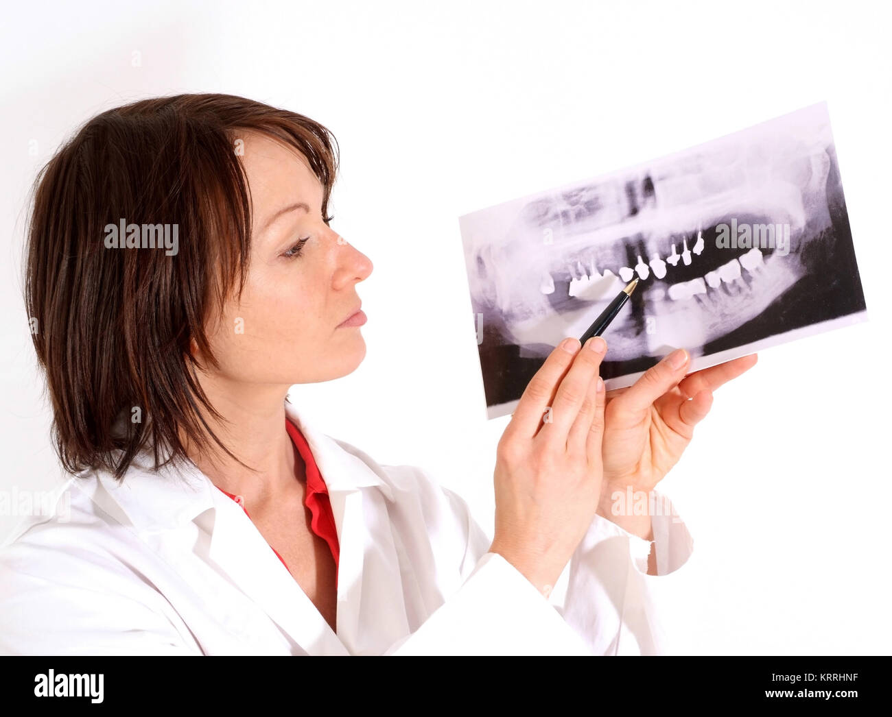 Zahnaerztin Mit Kieferroentgen - Zahnarzt Wirh Zahn Röntgen Stockfotografie - Alamy