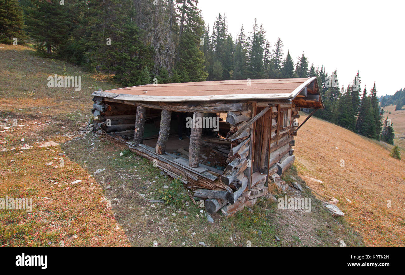 Verlassenen Hütte in der zentralen Rocky Mountains in Montana Usa ...