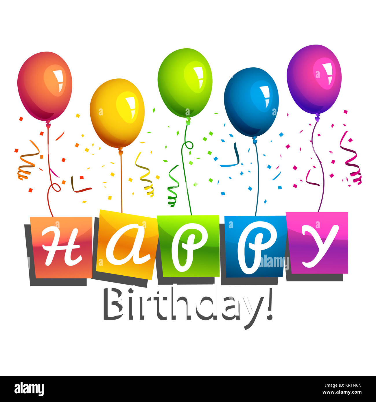 Bunte Happy Birthday Greeting Card Stockfotografie Alamy