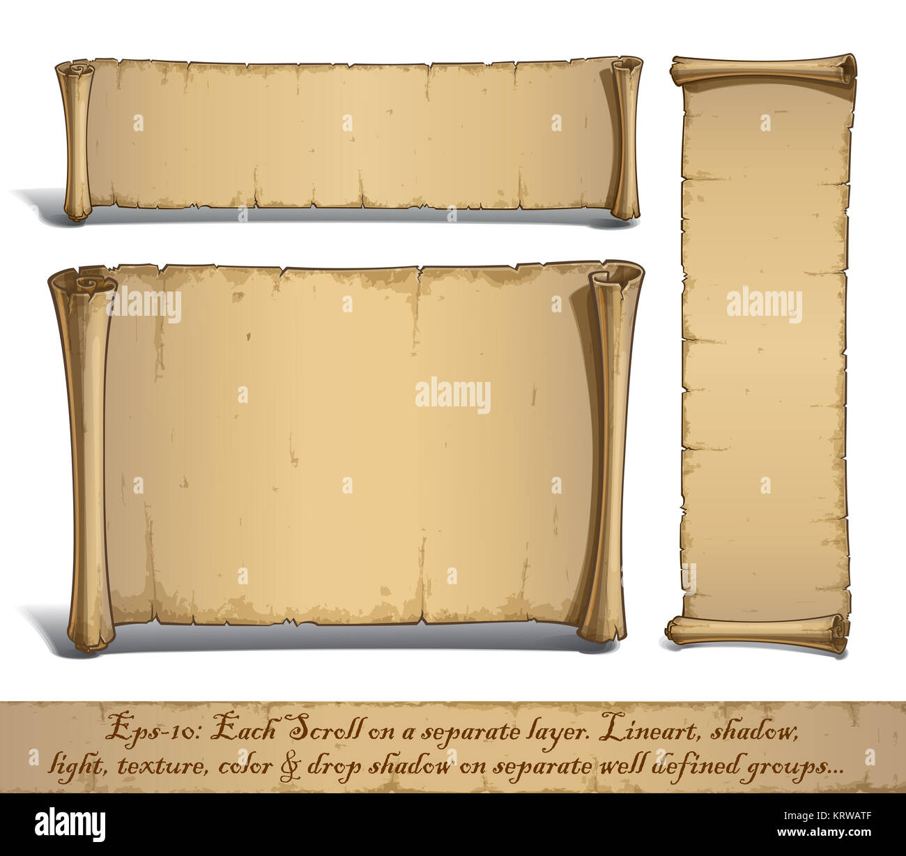 Drei Cartoon Scrollt senkrecht stehen Stockfotografie - Alamy