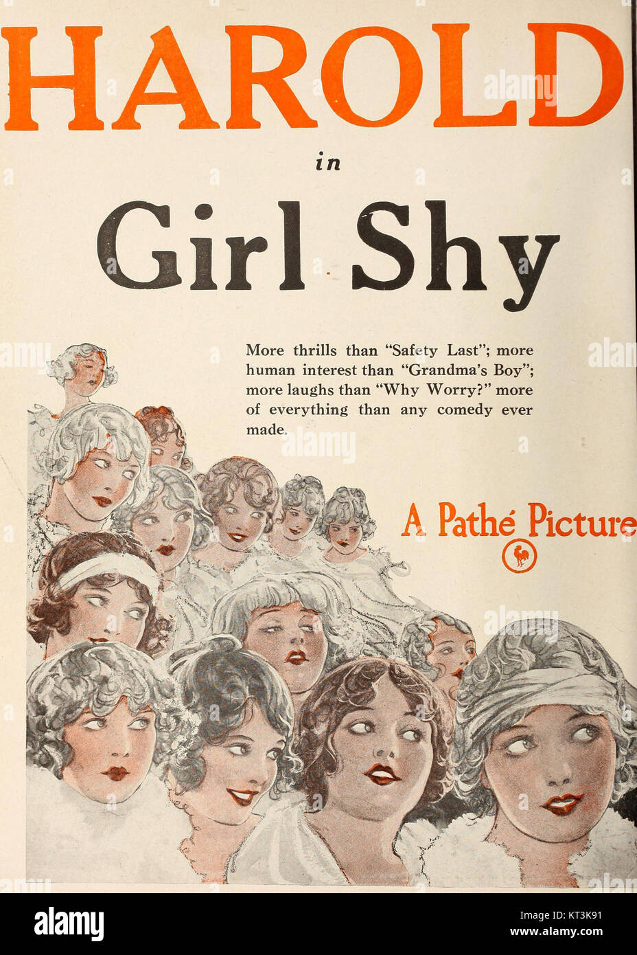 Eine Werbung für den Stummfilm Girl Shy aus dem Jahr 1924 mit Harold ...