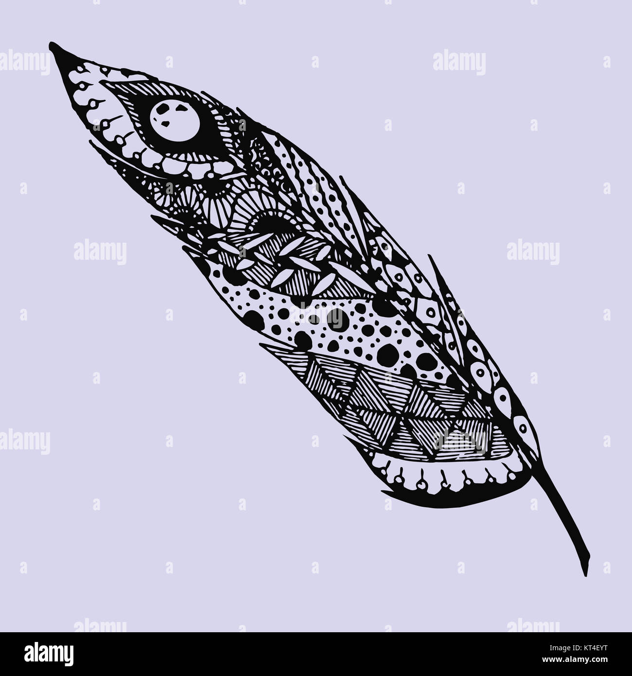 Hand gezeichnet Doodle Zentangle Feder vom Hintergrund isoliert ...
