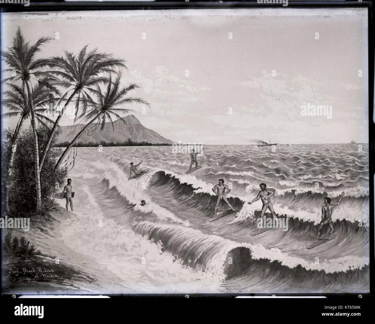 Ein Foto aus der Brother Bertram Kollektion, das Surfbrettfahrten in ...