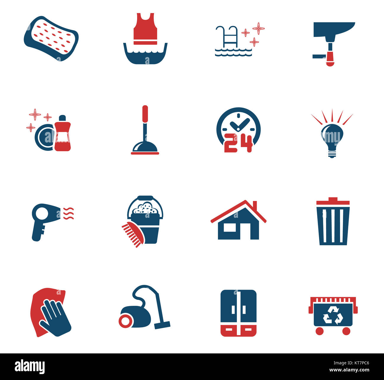 Reinigung Firma Icon Set Stockfotografie - Alamy