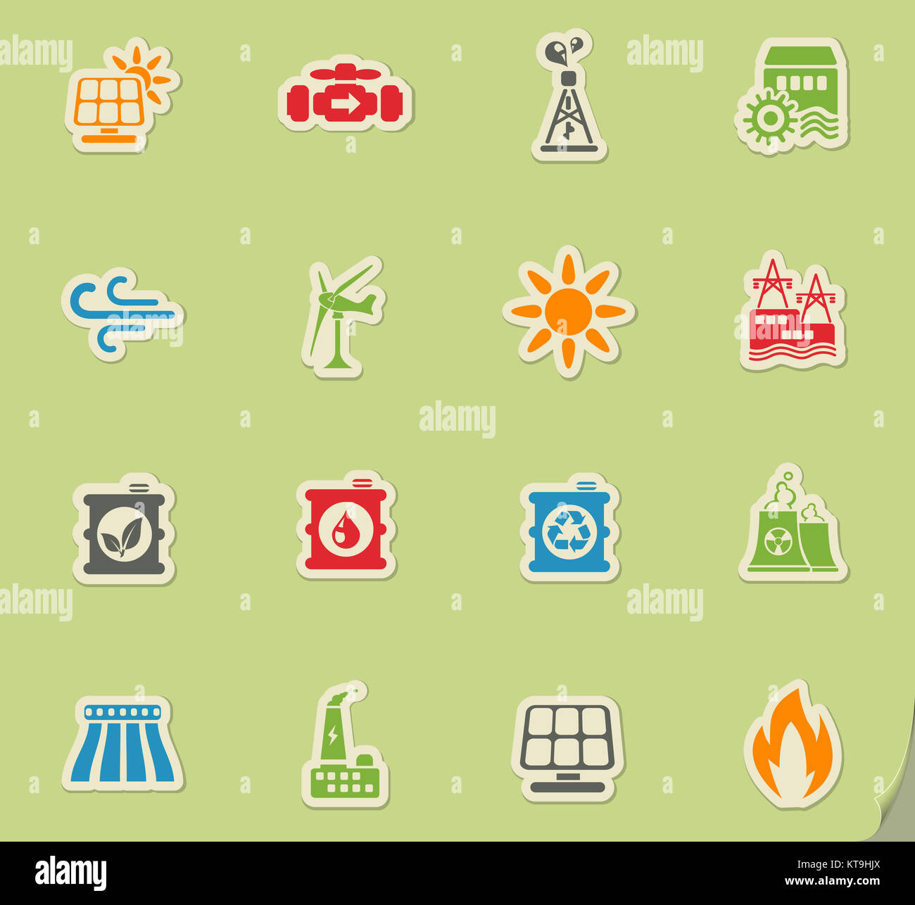 Bei der Stromerzeugung einfach Symbole Stockfotografie - Alamy