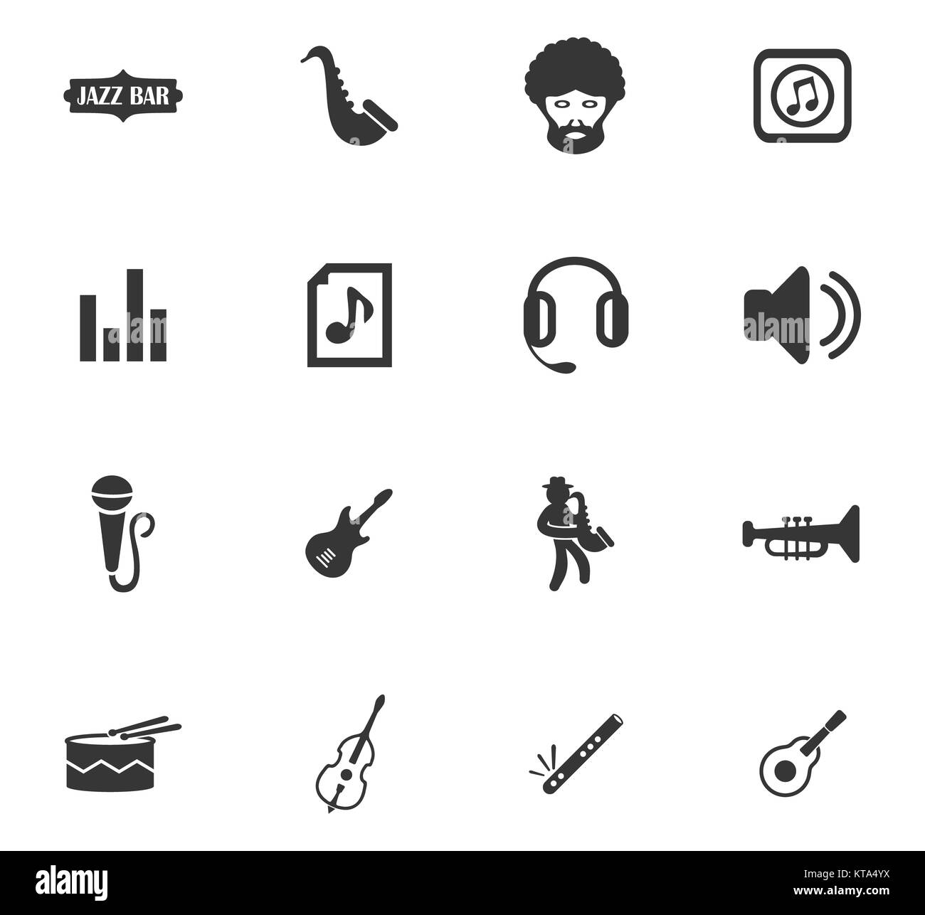 Jazz und Blues Symbole gesetzt Stockfotografie - Alamy